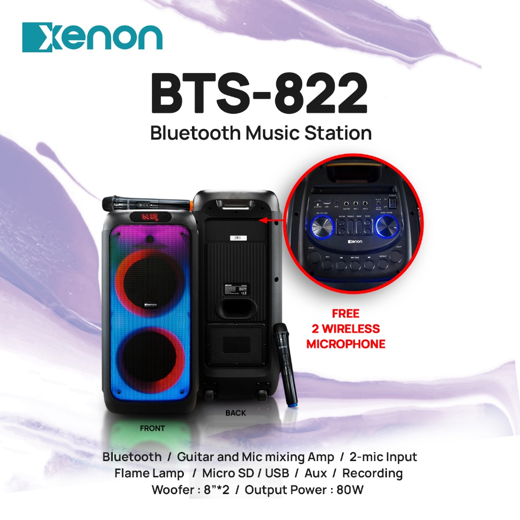 Xenon BTS-822 8" 80W Portable Bluetooth Music Station | Shopee Philippines