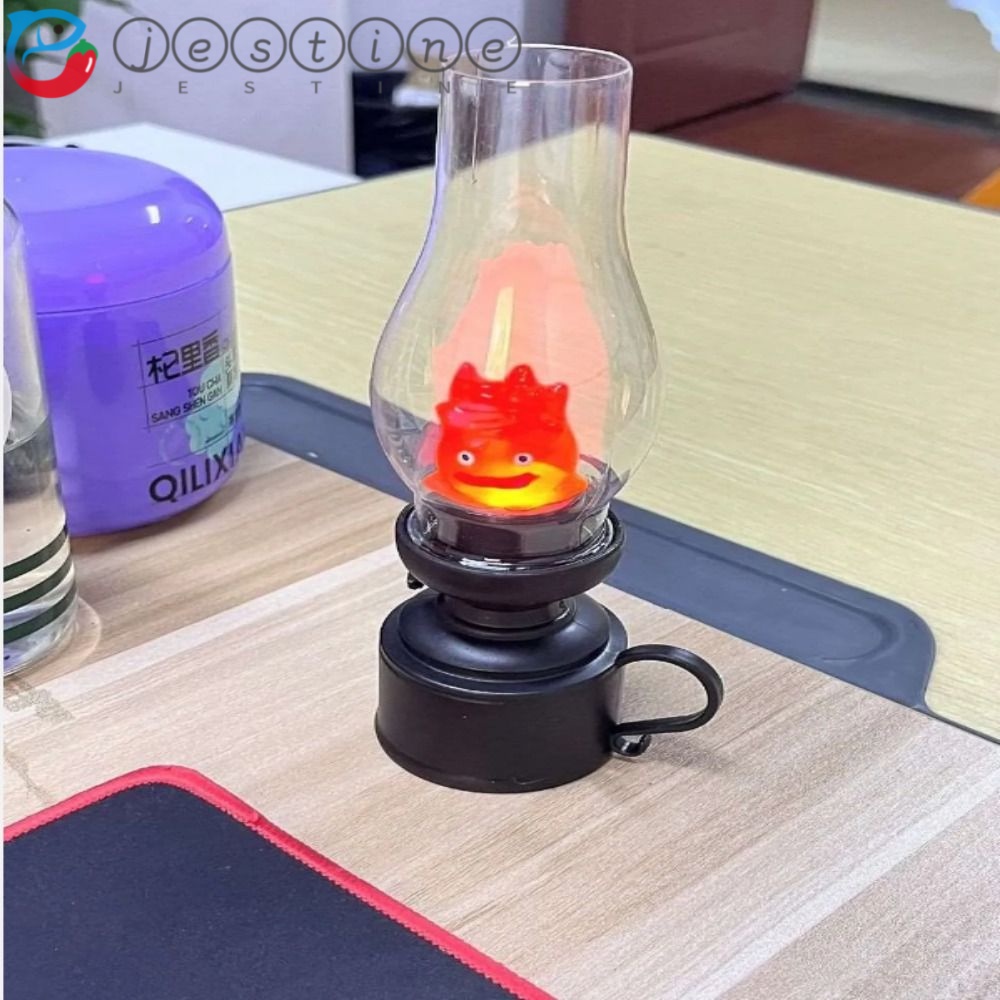 JESTINE Calcifer Night Light, Plastics Warm Howl Moving Castle Kerosene ...