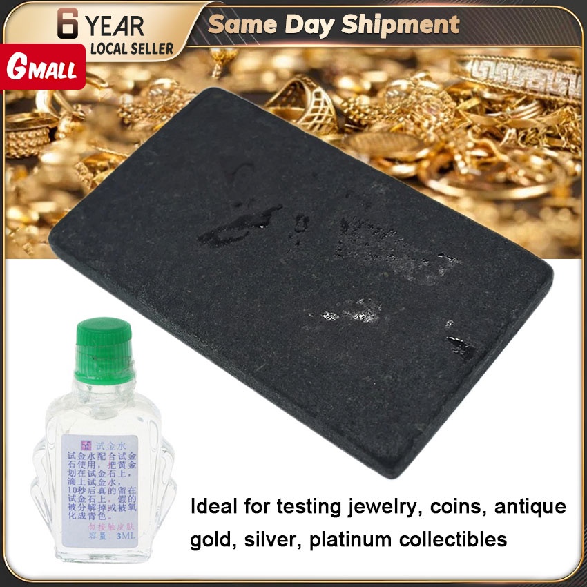 【Fast Delivery】 Gold Testing Stone Acid Tester Kit Jewelry Tool Test ...