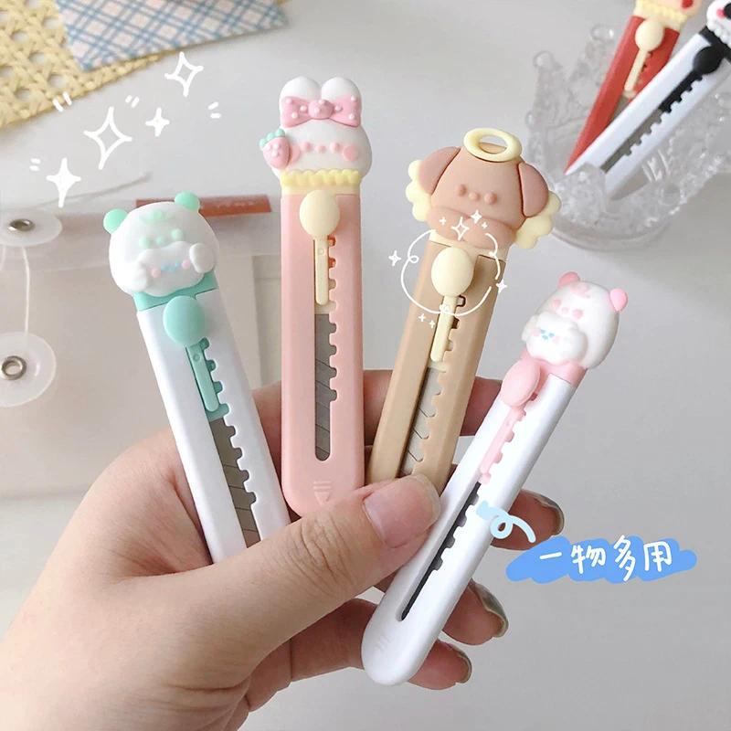 Kawaii Cartoon Animals Mini Portable Ulity Knife Box Cutter Pocket ...