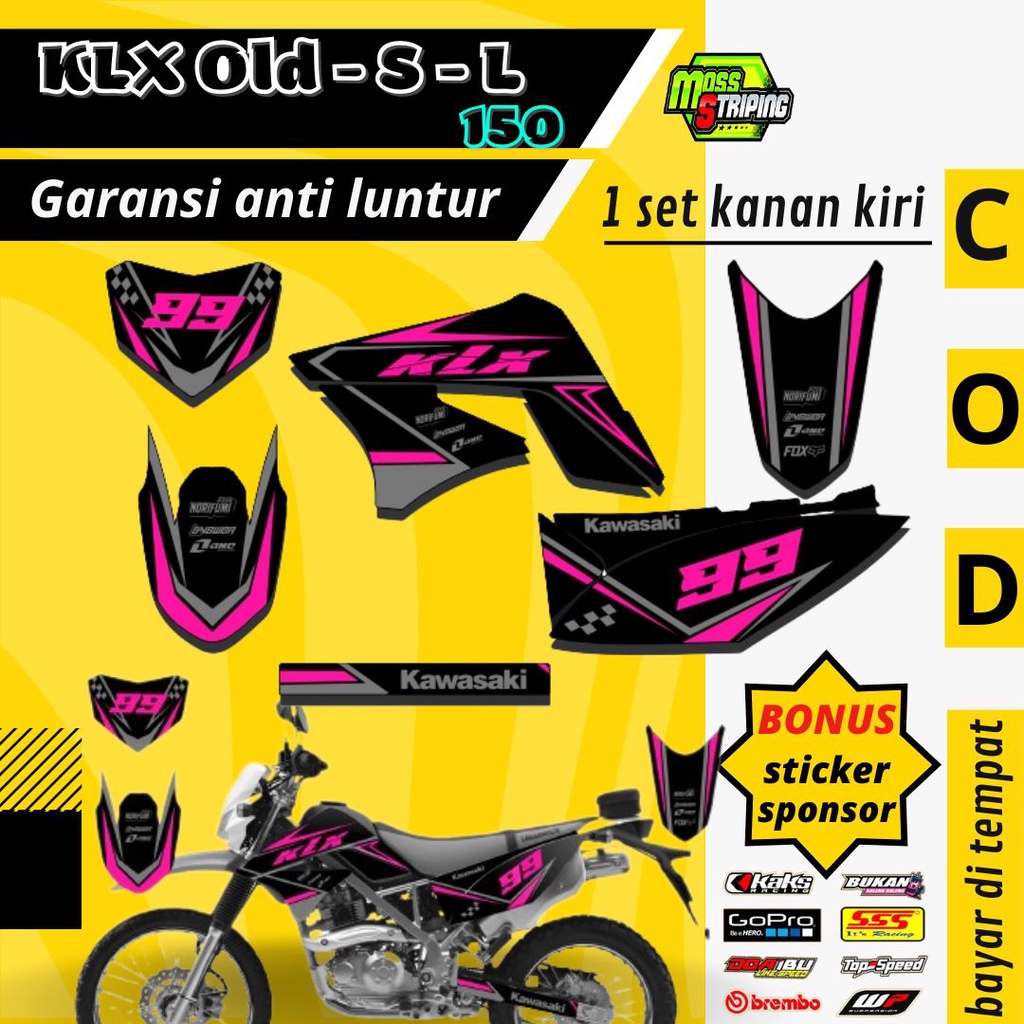 Striping sticker trim decal for OLD KLX 150 trail motorbike KLX OLD ...
