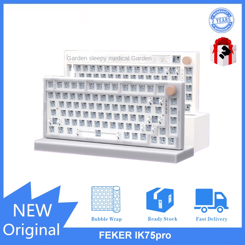 FEKER IK75 pro Three mode RGB transparent mechanical keyboard kit ...