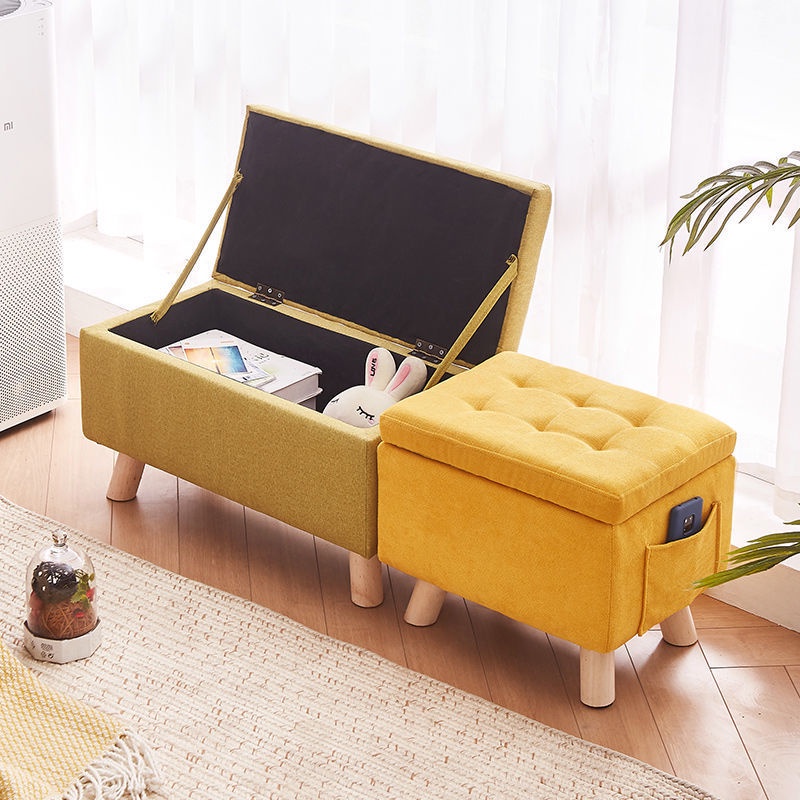 Solid Wood Storage Stool Household Multi-Functional Shoe Changing Stool ...