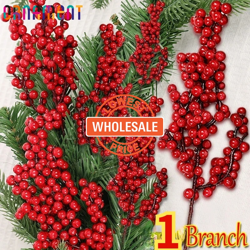 [ Wholesale Prices ]Artificial Holly Berry Stamen Plants Flowers Wreath ...