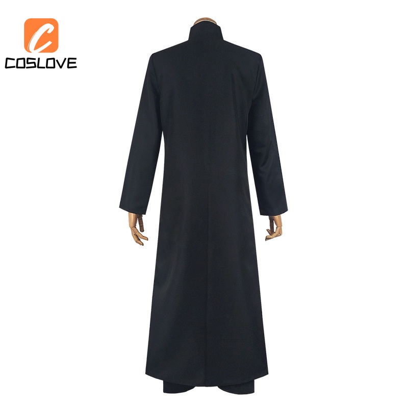 The Matrix Neo Cosplay Full Set Costume Black Color Long Cloak Suit For ...