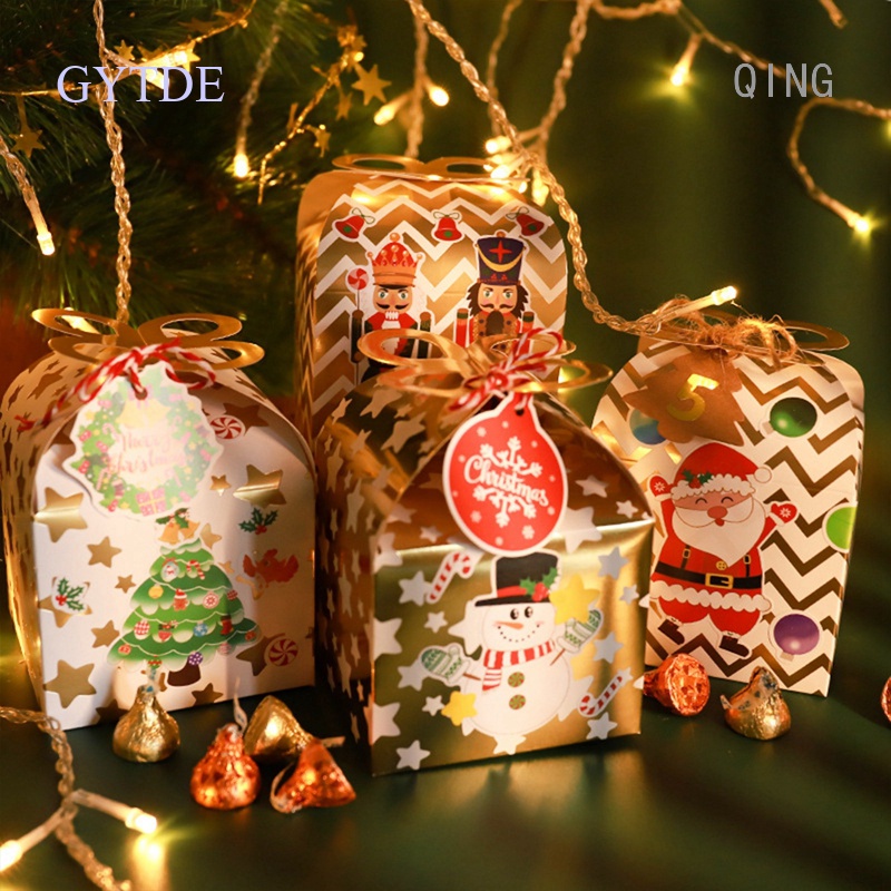 QING 24-Piece Christmas Countdown Gift Box With Advent Number Stickers ...