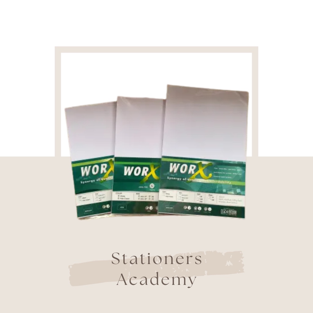 Worx Vellum Board 180gsm White Short, A4, Long | Shopee Philippines