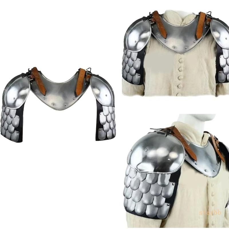 stay Shoulder Armour Double Shoulder Guard Harness Medieval Faux PU ...