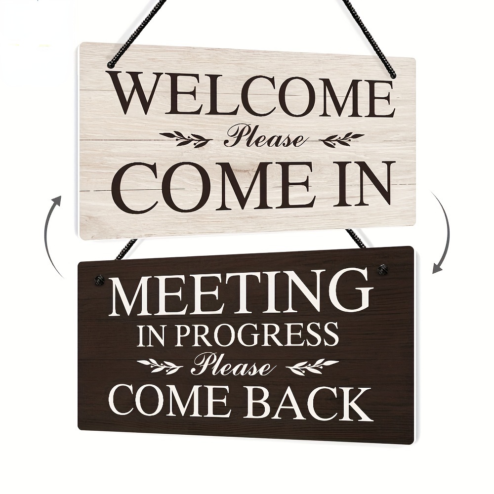 2PCPutuo Decoration 1 piece welcome please come in wooden sign, meeting ...