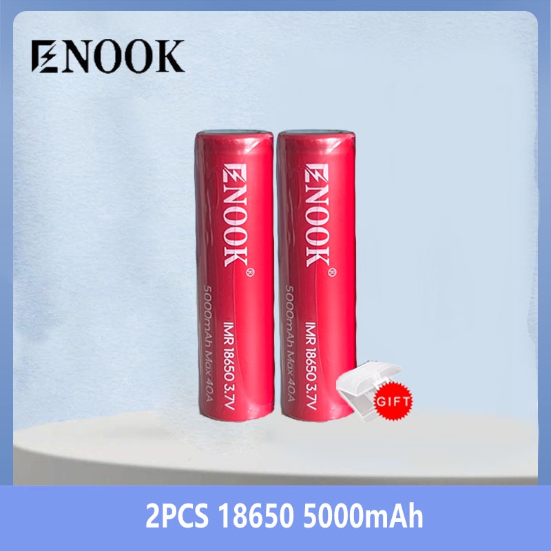 Enook 18650 5000mAh 40A 3.7v battery for flashlight, battery pack ...