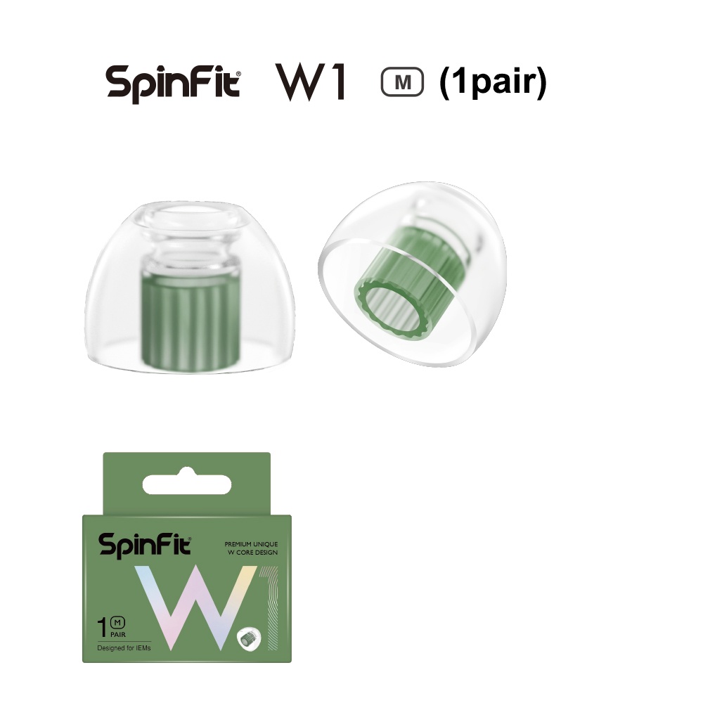 SpinFit W1 Silicone Ear Tips Eartips Patented Medical-Grade Double W ...