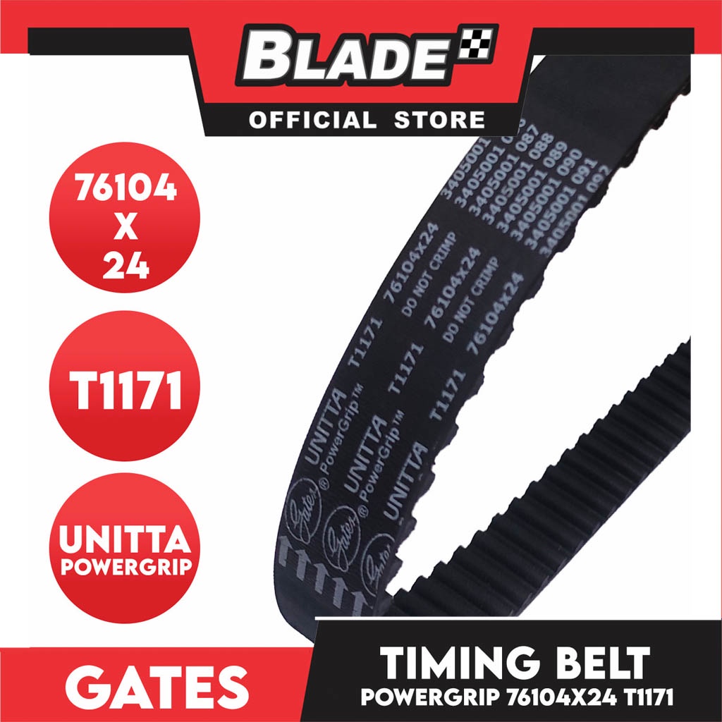 Gates Unitta PowerGrip Timing Fan Belt T1171 76104 x 24mm 1pc for Honda ...