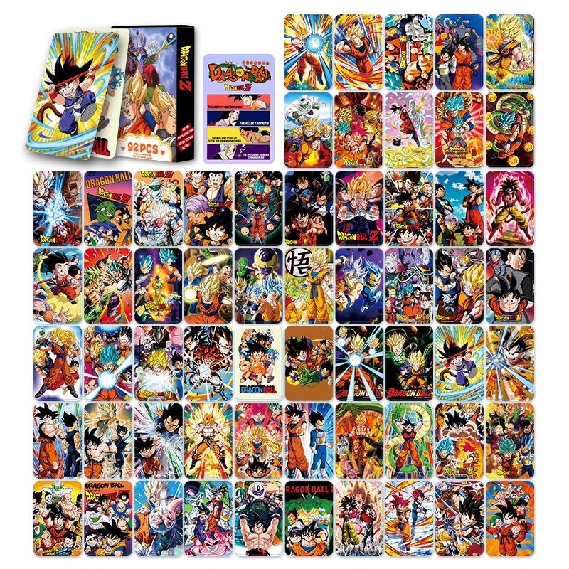 92-96pcs/box Dragon Ball Stickers Photocards Lomo Cards Double Sided ...