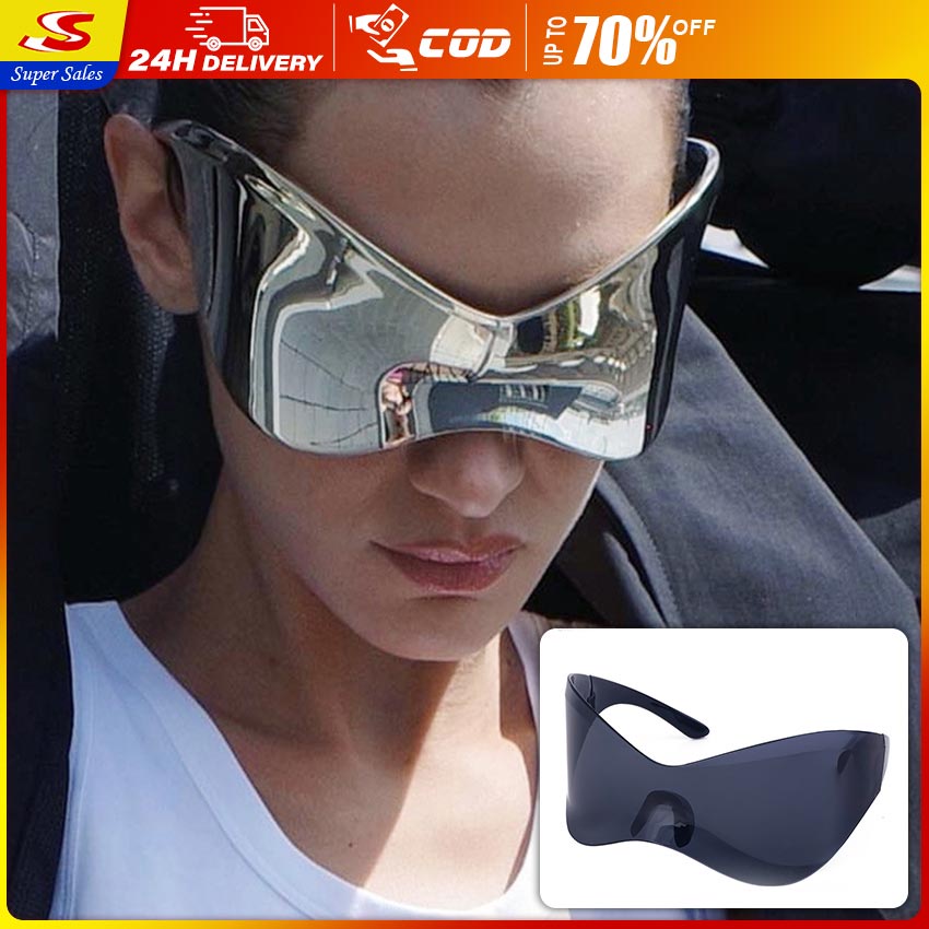 【SuperSales】Future Sunglasses Steampunk Oversized Sunglasses Trendy Rimless Y2K Shades ...