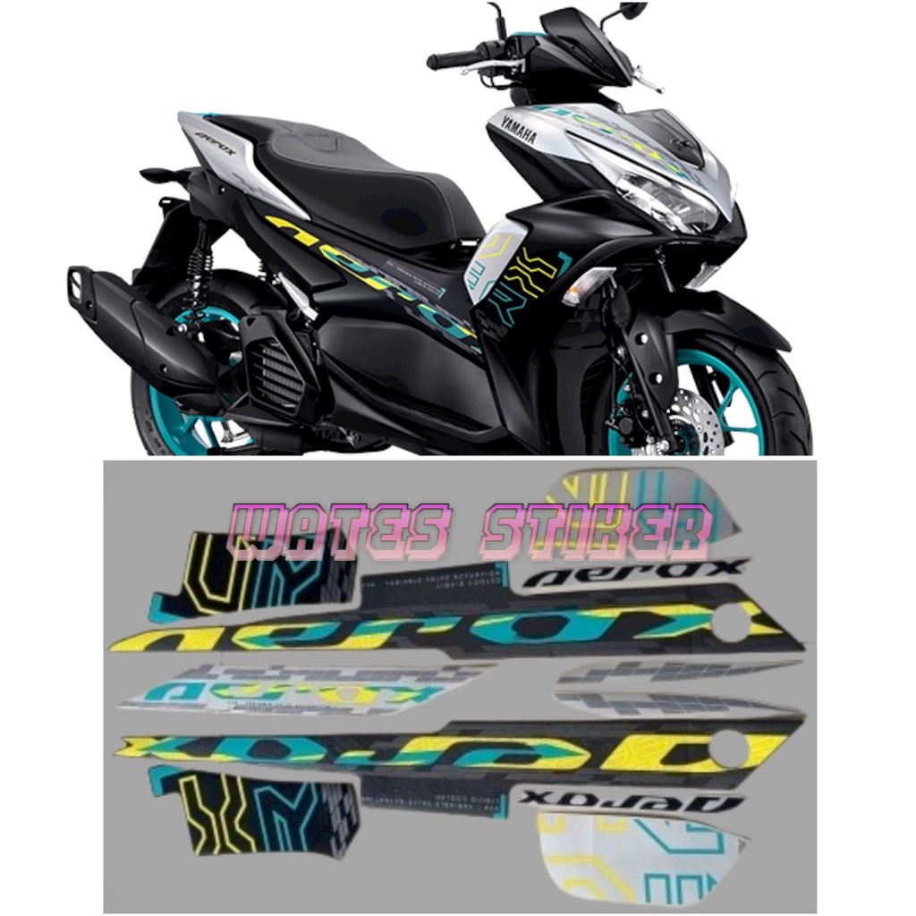 Striping Decal Polet Sticker Yamaha Aerox rc 155 2023 2024 silver gray ...