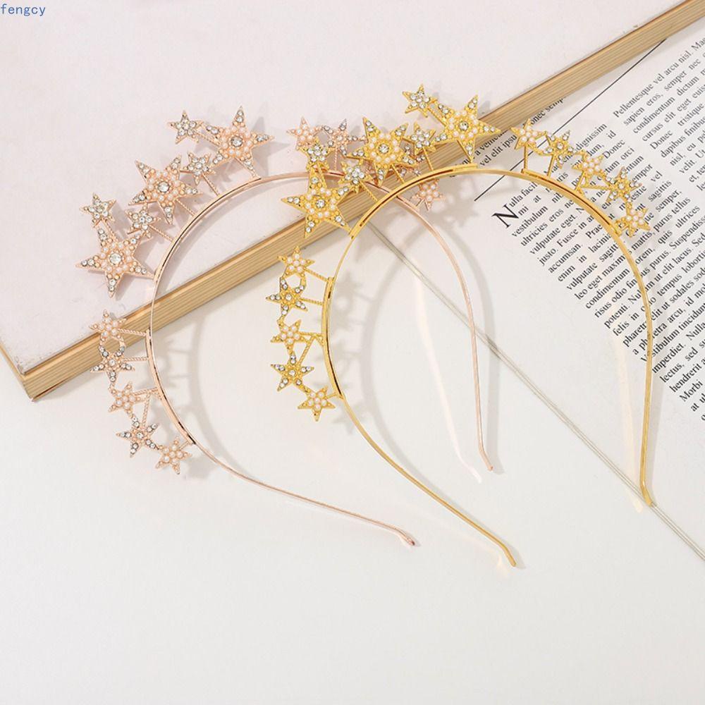 FENGCY Star Headbands, Gothic Gold Rhinestone Halo Crown, Vintage ...