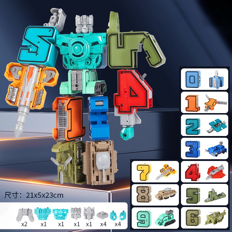 Children's Aerospace Digital Deformation Assembly Robot Boy Puzzle Toy ...