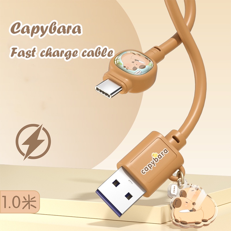 2.4A Capybara SJ-107 3 In 1 Fast Charging Data Cable Super Cute Type-c ...