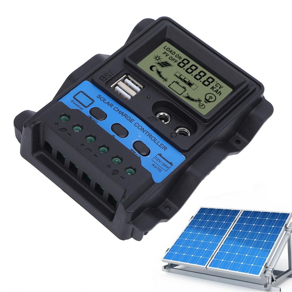 Zhenl Solar Controller PWM Panel with Dual USB Port Battery Intelligent ...