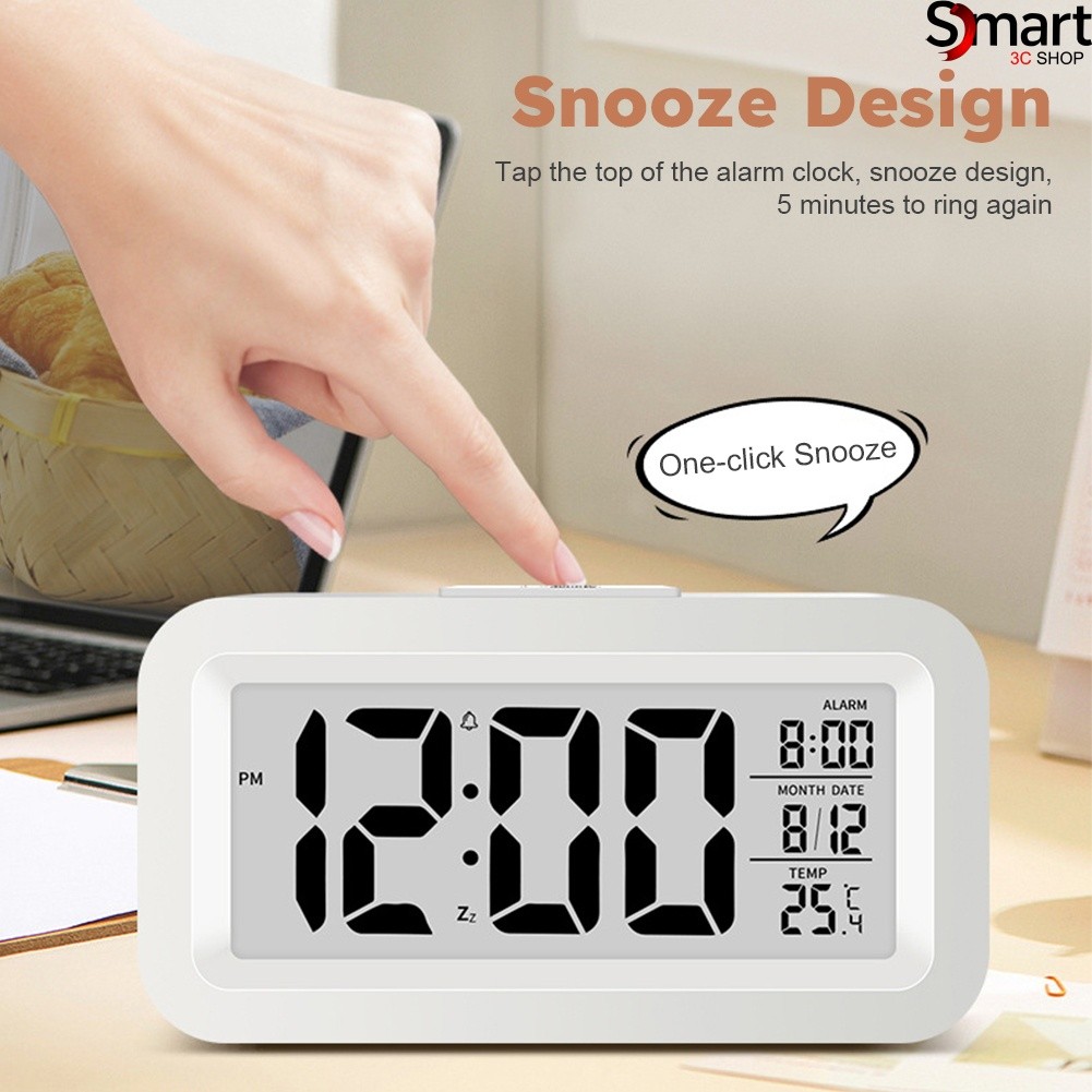 Battery Operated Digital LED Display Table Alarm Clock Snooze ...