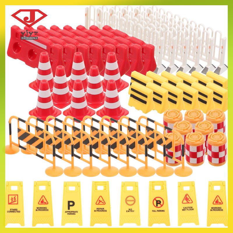 62pcs Construction Traffic Sign Street Signs City Traffic Scene Road ...