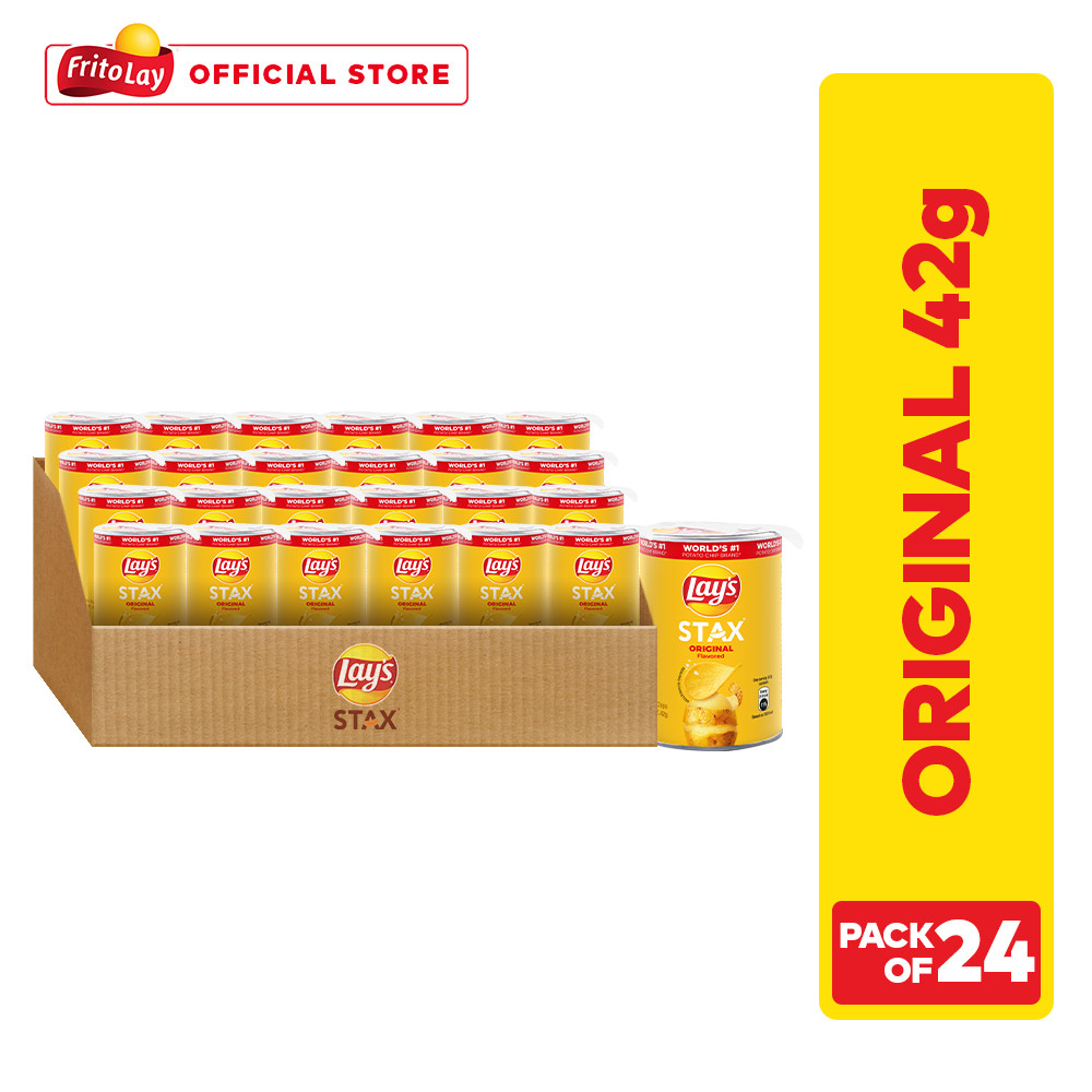 [CASE] Lay's Stax Original Potato Chips 42g - Pack of 24 | Shopee Philippines