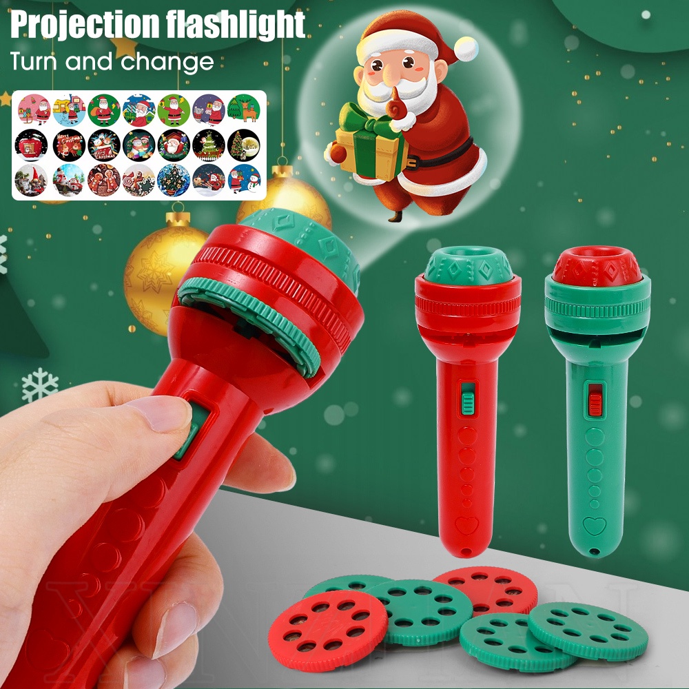 Christmas Slide Projection Flashlight / Cartoon Santa Claus Pattern ...