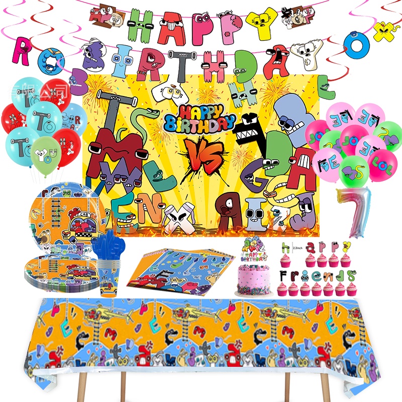 Alphabet Lore themed cartoon children's birthday party balloon set ...