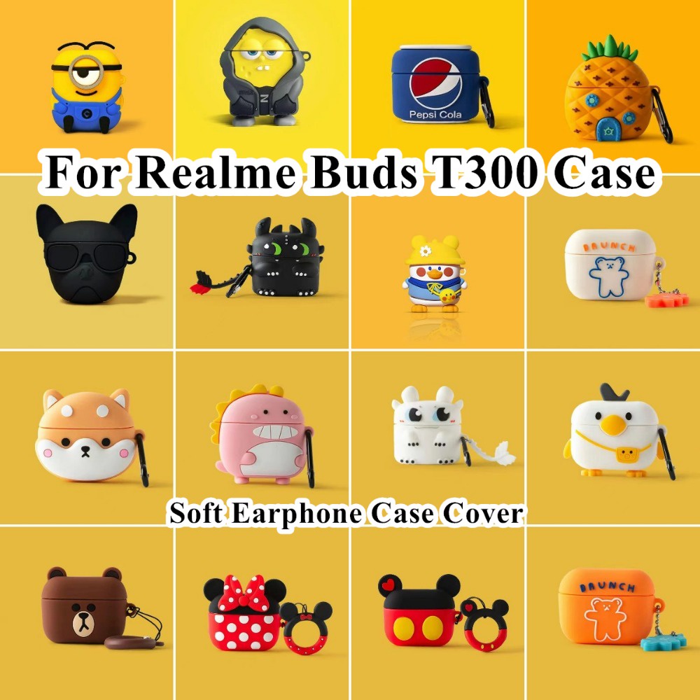 【imamura】For Realme Buds T300 Case Couple Cute cartoon Soft Silicone ...