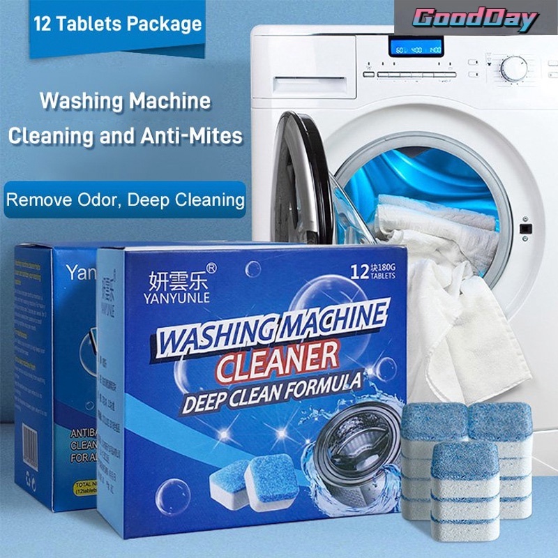 12 Tablets Washing Machine Cleaner Water Tank Effervescent Tablets Deep ...