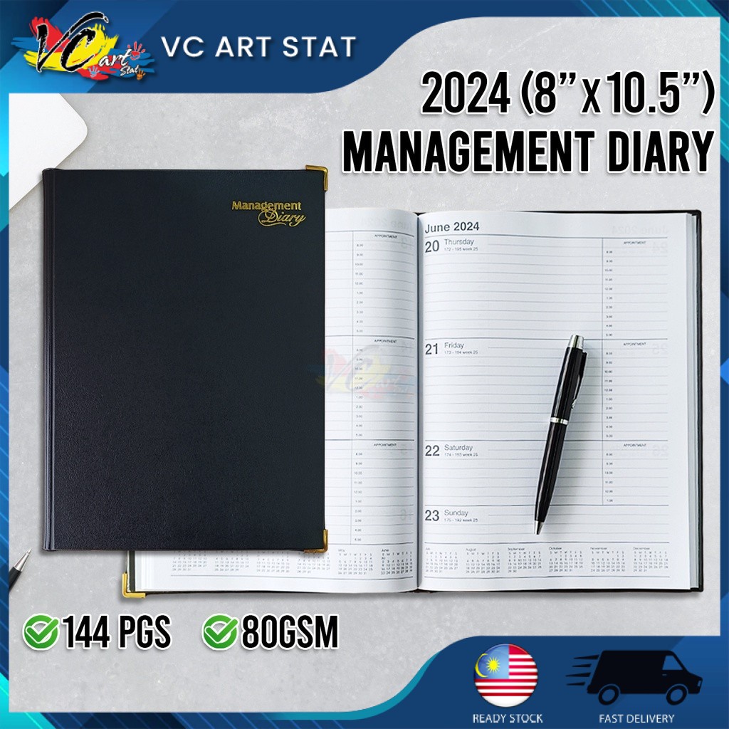 VC Art 2025 Management Diary 8" x 10.5" 144 pages PVC Cover Planner ...