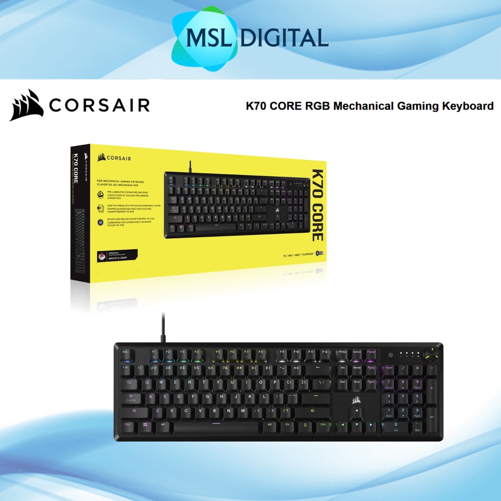 Corsair K70 CORE RGB Mechanical Gaming Keyboard — Black | Shopee ...