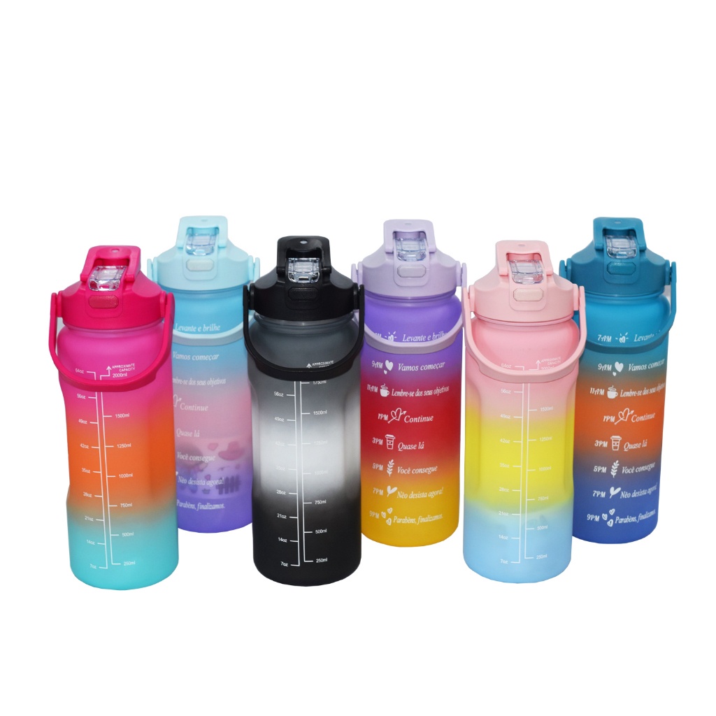 ( 2liters)2000ml thumbler Motivational Water Bottle Random colors ...