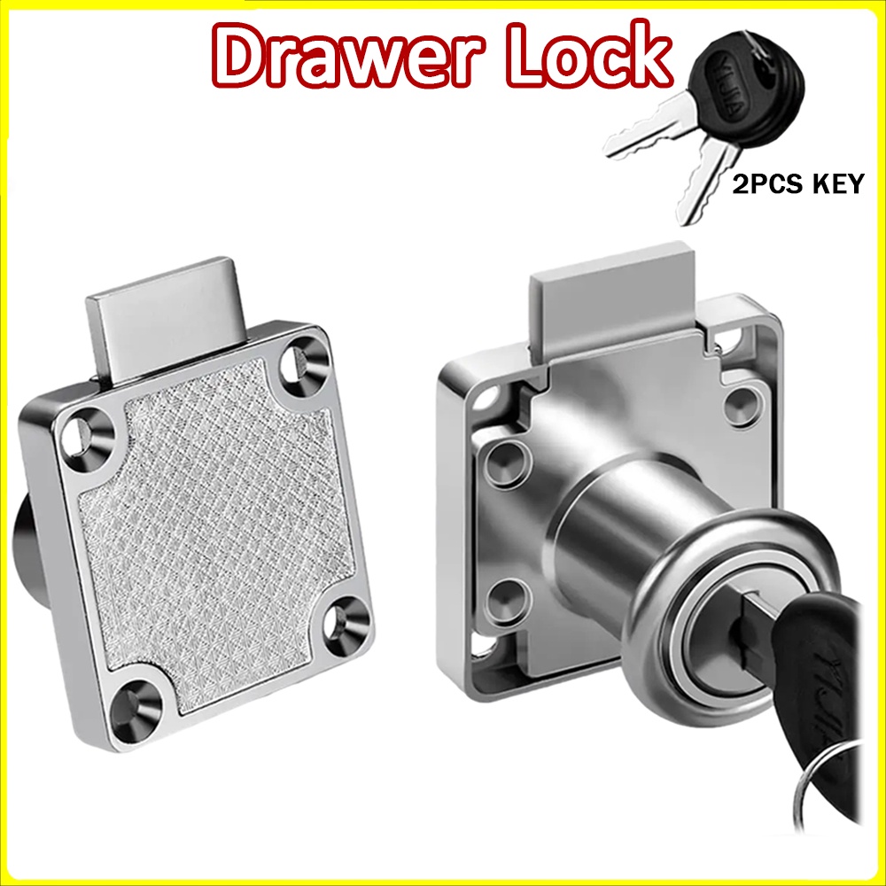 Drawer Lock With 2 Keys Zinc Alloy Furniture Door Cabinet Locks for ...