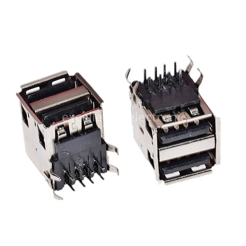 5Pcs Dual USB 8 Pin Type-A Female Socket USB Connector DIY | Shopee ...