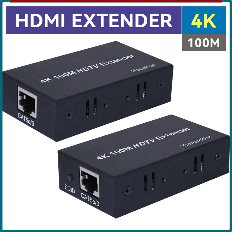 4K HDMI Extender TCP IP 100M 330FT Over Cat5e Cat6 UTP Rj45 Network ...