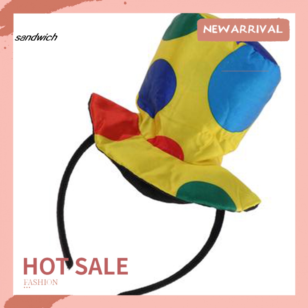Art The Clown Mini Top Hat 6pc Clown Headbands - Colorful Polka Dot ...