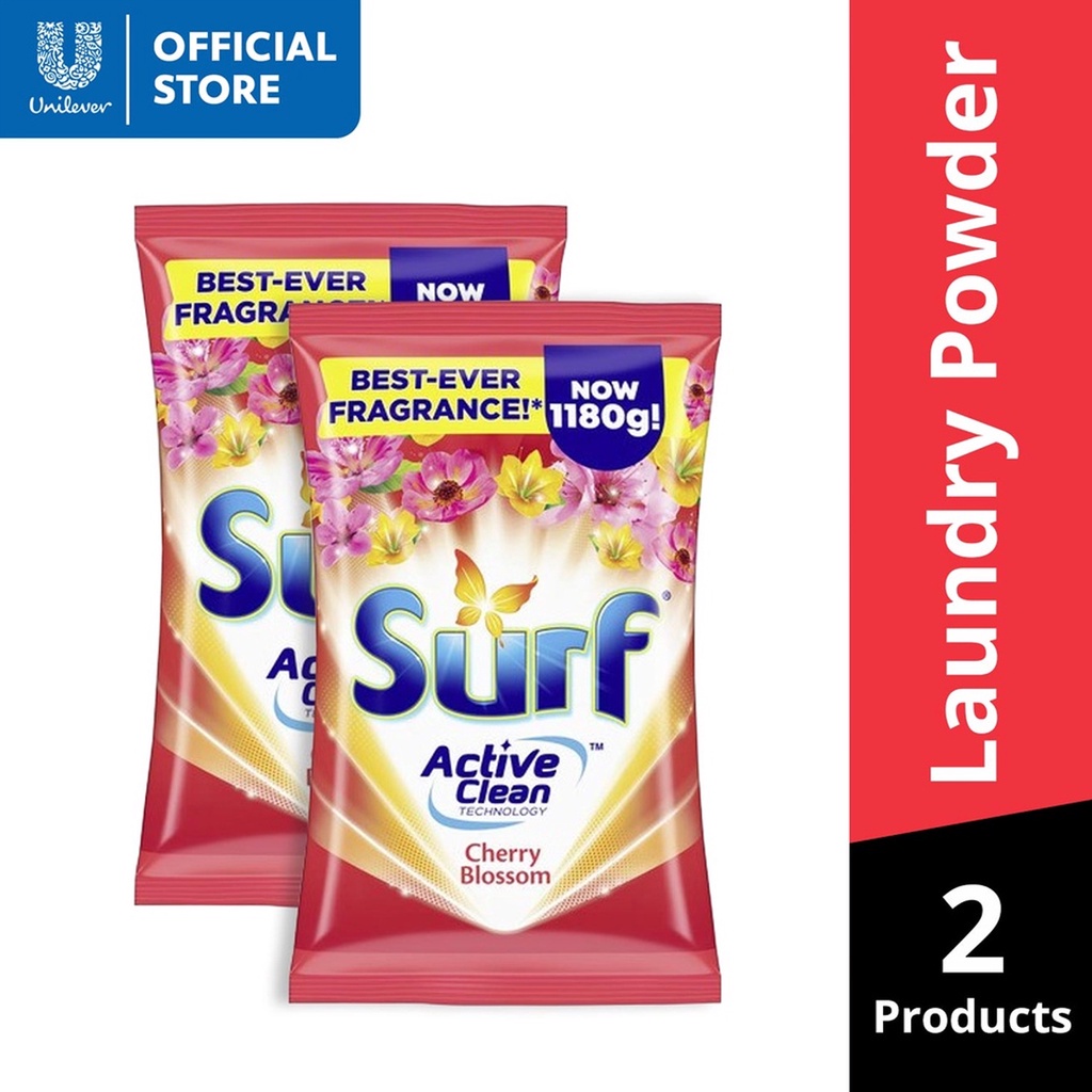 ♞Surf Cherry Blossom Laundry Powder Detergent 1.18kg Pouch x2 | Shopee ...