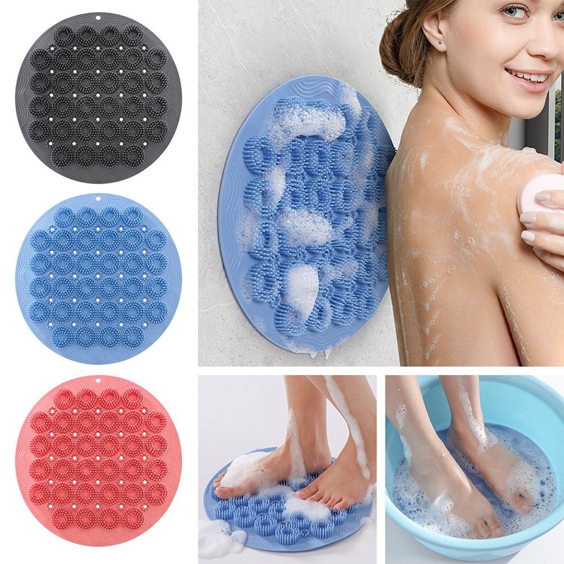 Silicone Massage Shower Mat Non-slip Wash Foot Pad Foot Exfoliating ...