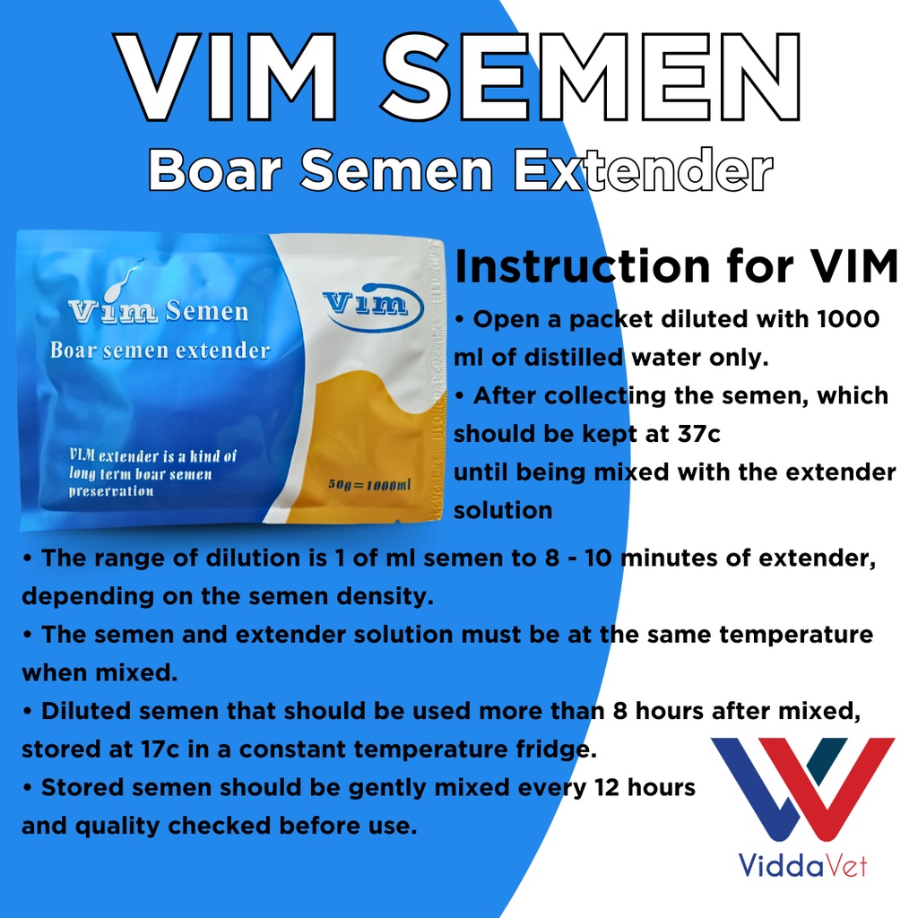 1pc Vim Long term viddavet vim Semen extender VIM semen extender for pig semen extender | Shopee ...