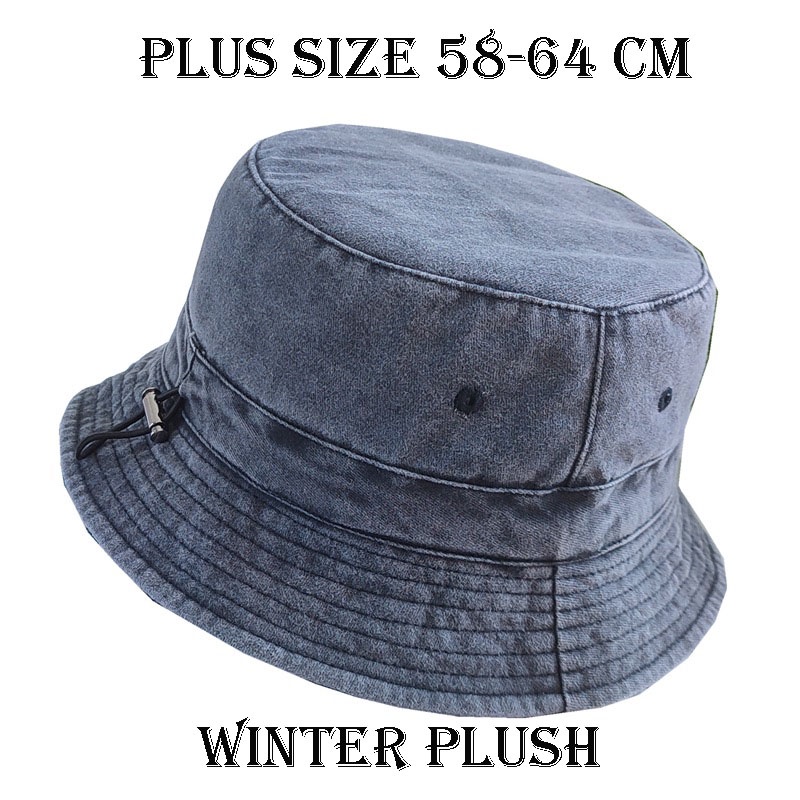 bucket hat Big Head Men Large Size plush Fisherman Hat Male Winter Man ...