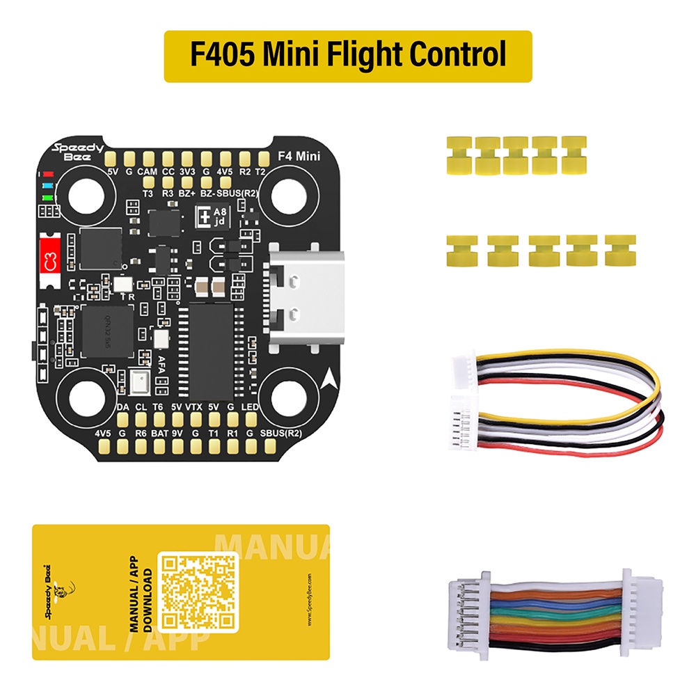 SpeedyBee RC ESC 35A BLHeli_S Mini V2 4-in-1 ESC F405 Mini Stack Flight ...