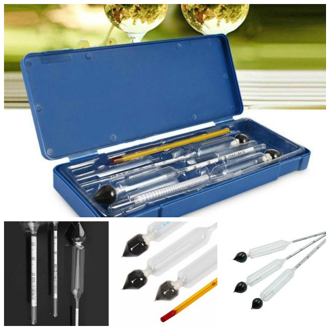 0-100% 3 Pcs Hydrometer Alcohol Concentration Meter Thermometer ...