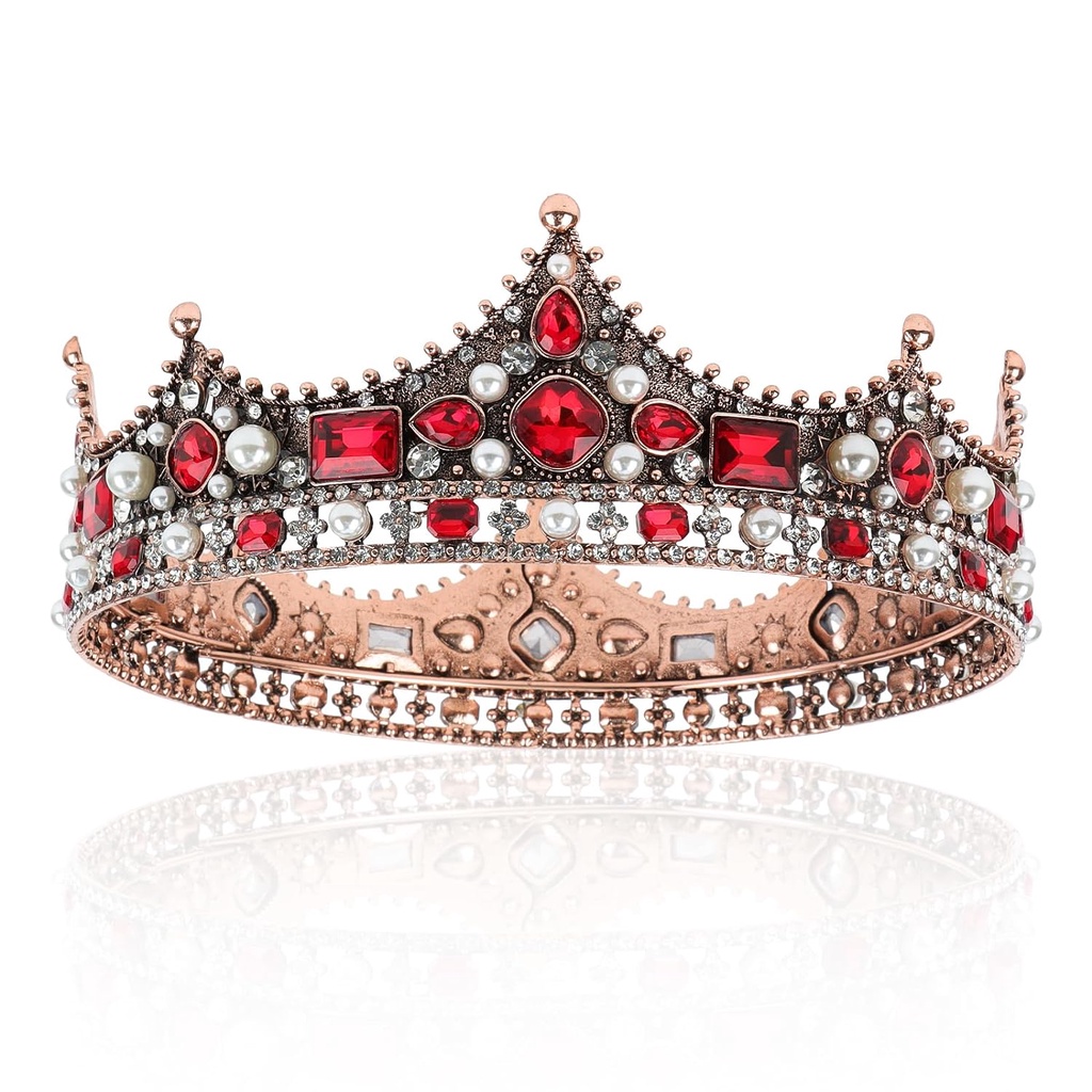 King Crown, Cieher King Crown Men Crystal Retro Baroque Crown Ball King ...