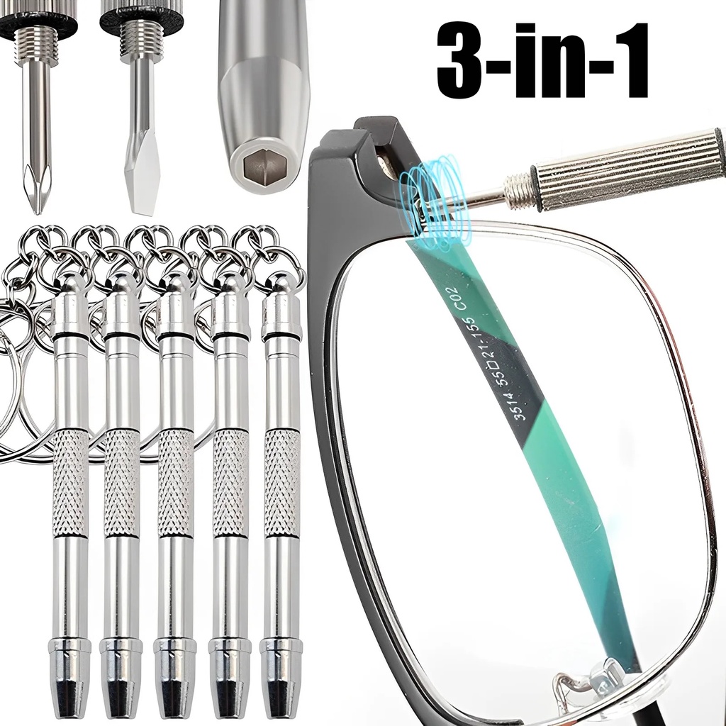 3 In 1 Double Head Eyeglasses Screwdriver/Sunglasses Watch Keychain ...