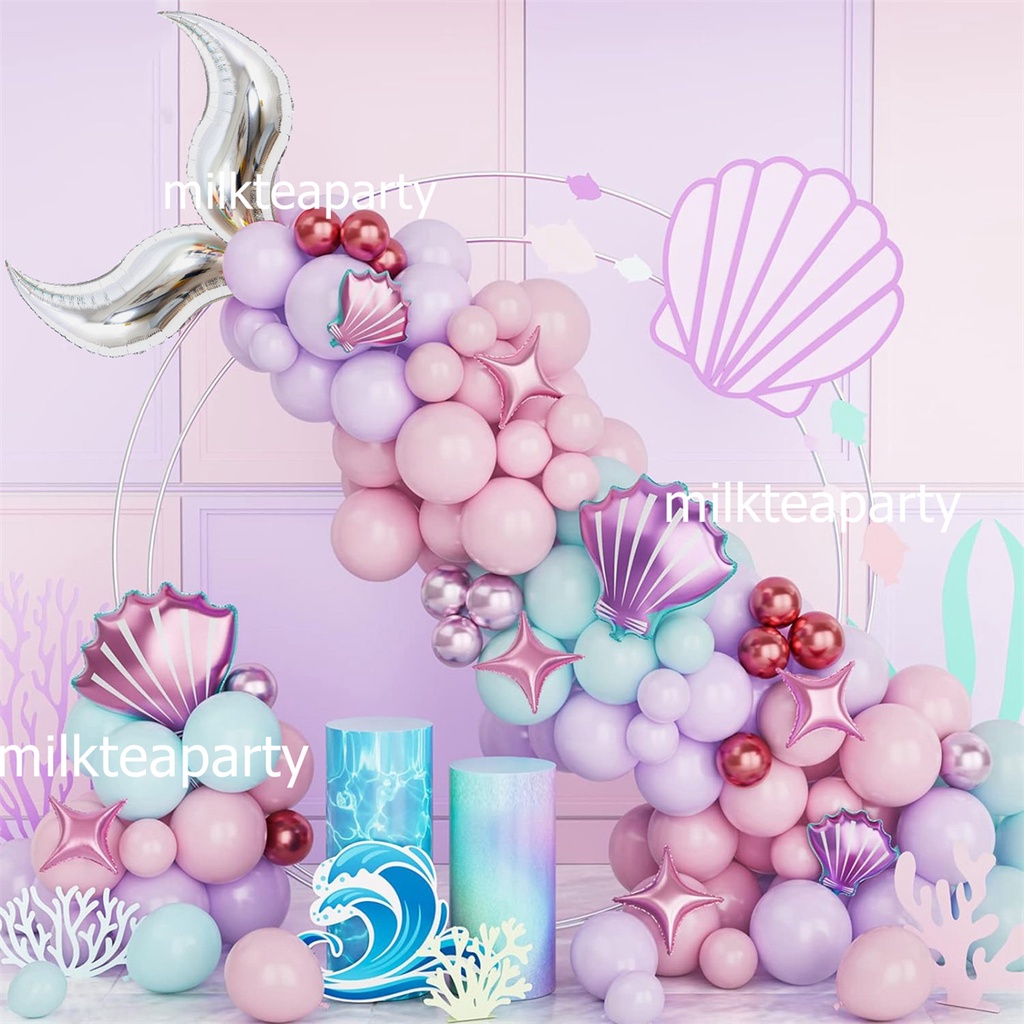 Mermaid Tail Balloon Set 32inch Silver Number Balloon Girl's Birthday ...