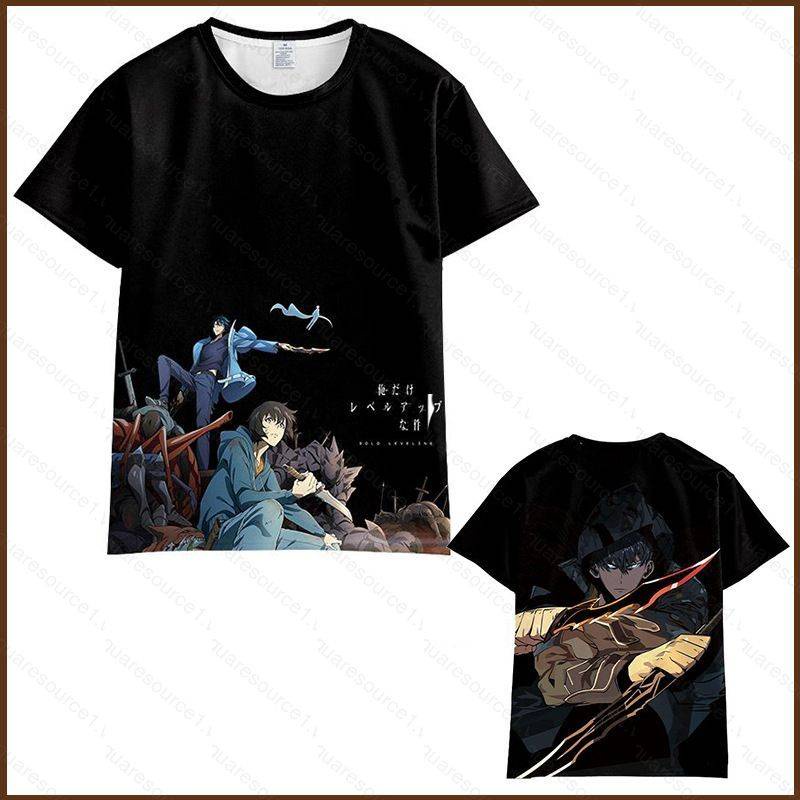 squar1 Solo Leveling Cosplay cloth 3D summer T-shirt Anime Short Sleeve ...