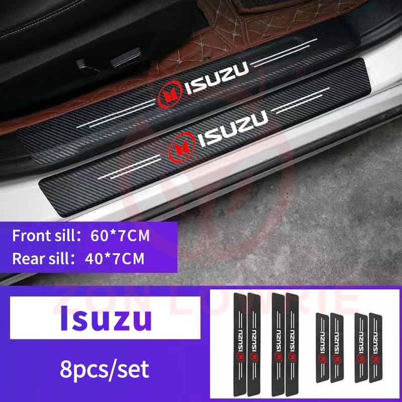 ∝ 5D carbon fiber door sill sticker 4 Isuzu door sill sticker D-max Mu ...