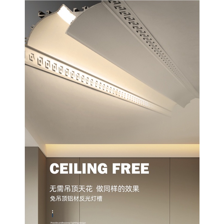 Customized Surface Mounted Ceiling Corner Line Gypsum Line Lamp Gross ...