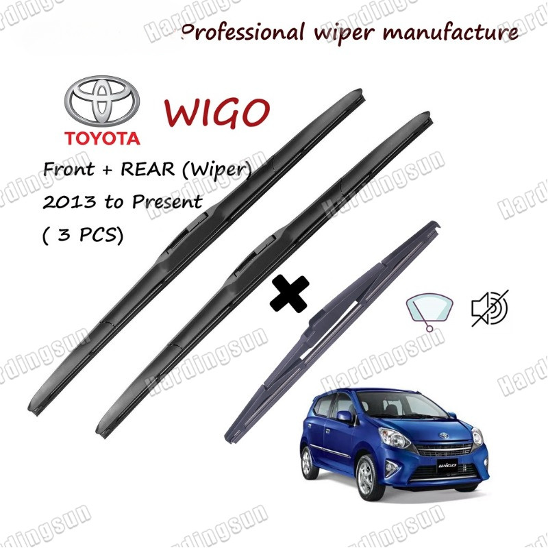 Toyota Wigo Wiper Blade Set (Front/Rear) K14+21+12A for All Year Model ...